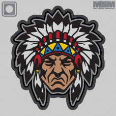 Hook And Loop Morale Patch Aztec Warrior Head Morale Patch – PVC, Hook ...